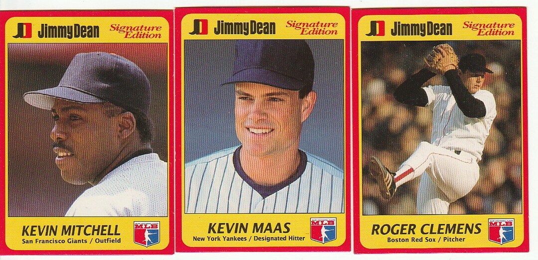 Set of Three 1991 Jimmy Dean Signature Edition Baseball Cards - Etsy
