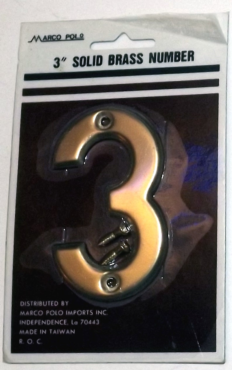 1970s 3 Solid Brass Number 3 - Etsy
