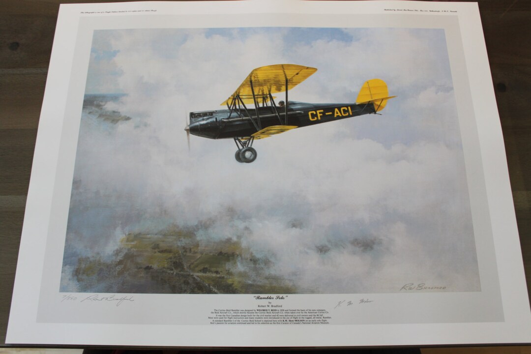 Robert Bradford Rambler Solo Aviation Art Curtiss Reid - Etsy Singapore