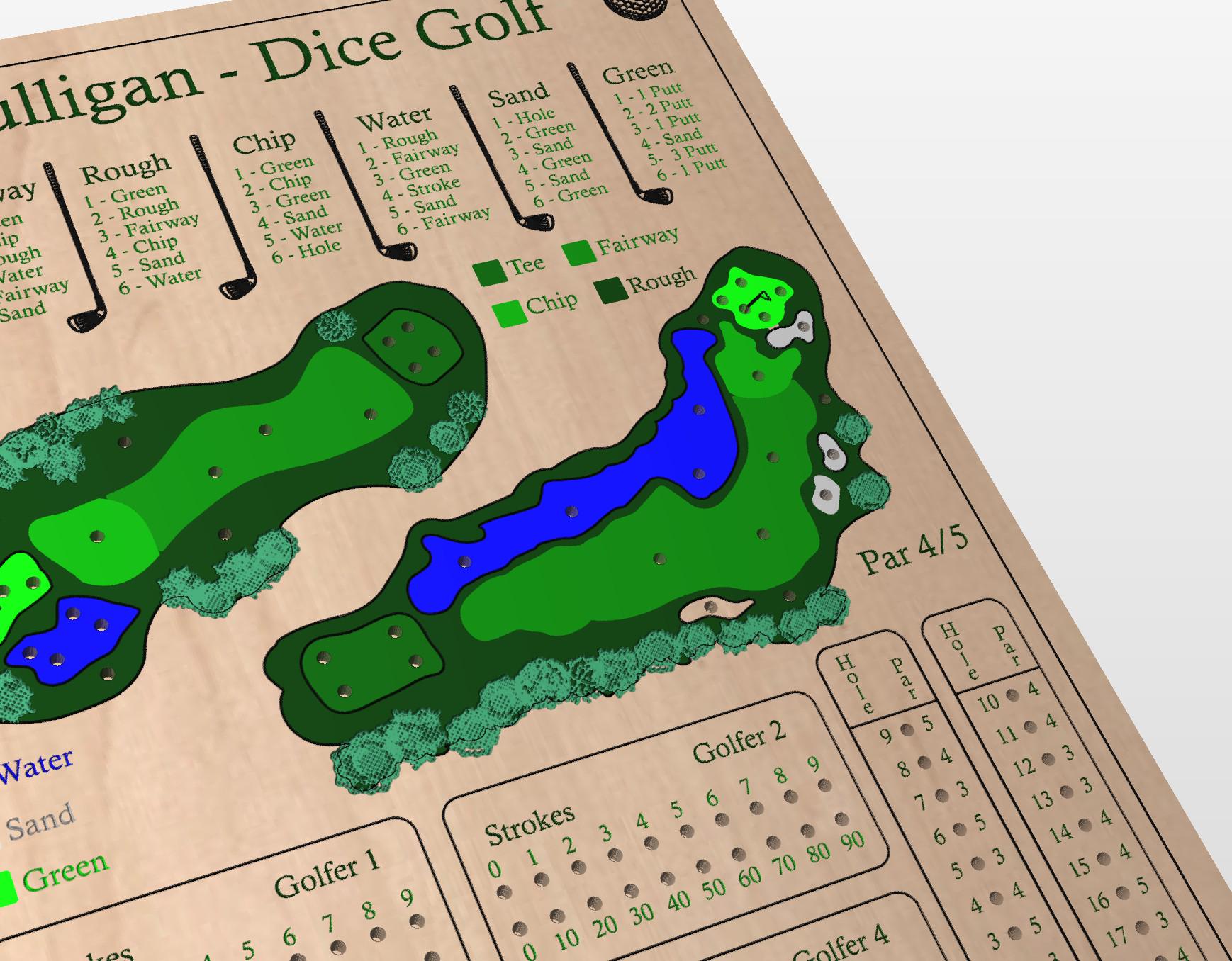 18 Hole Dice Golf Game Board SVG Template - Digital - Etsy