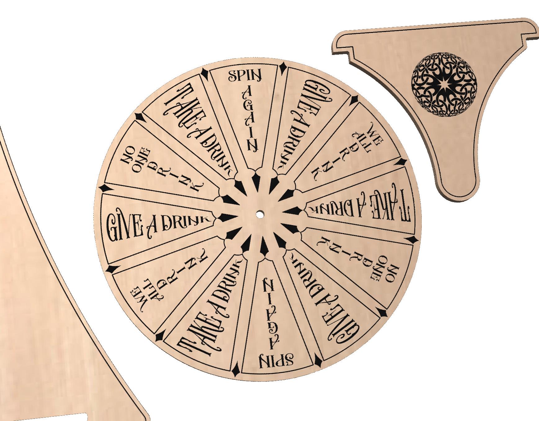 Spin the Wheel Drinking Game - Digital Files for CNC and Laser - Etsy
