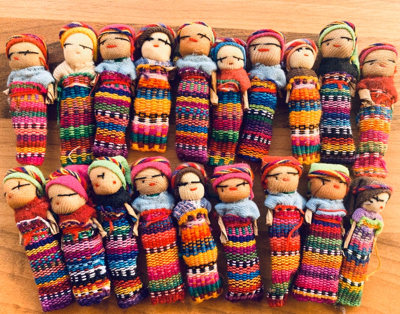 3 Muñequitas quitapena amuleto maya arte mexicano muñeca - Etsy España