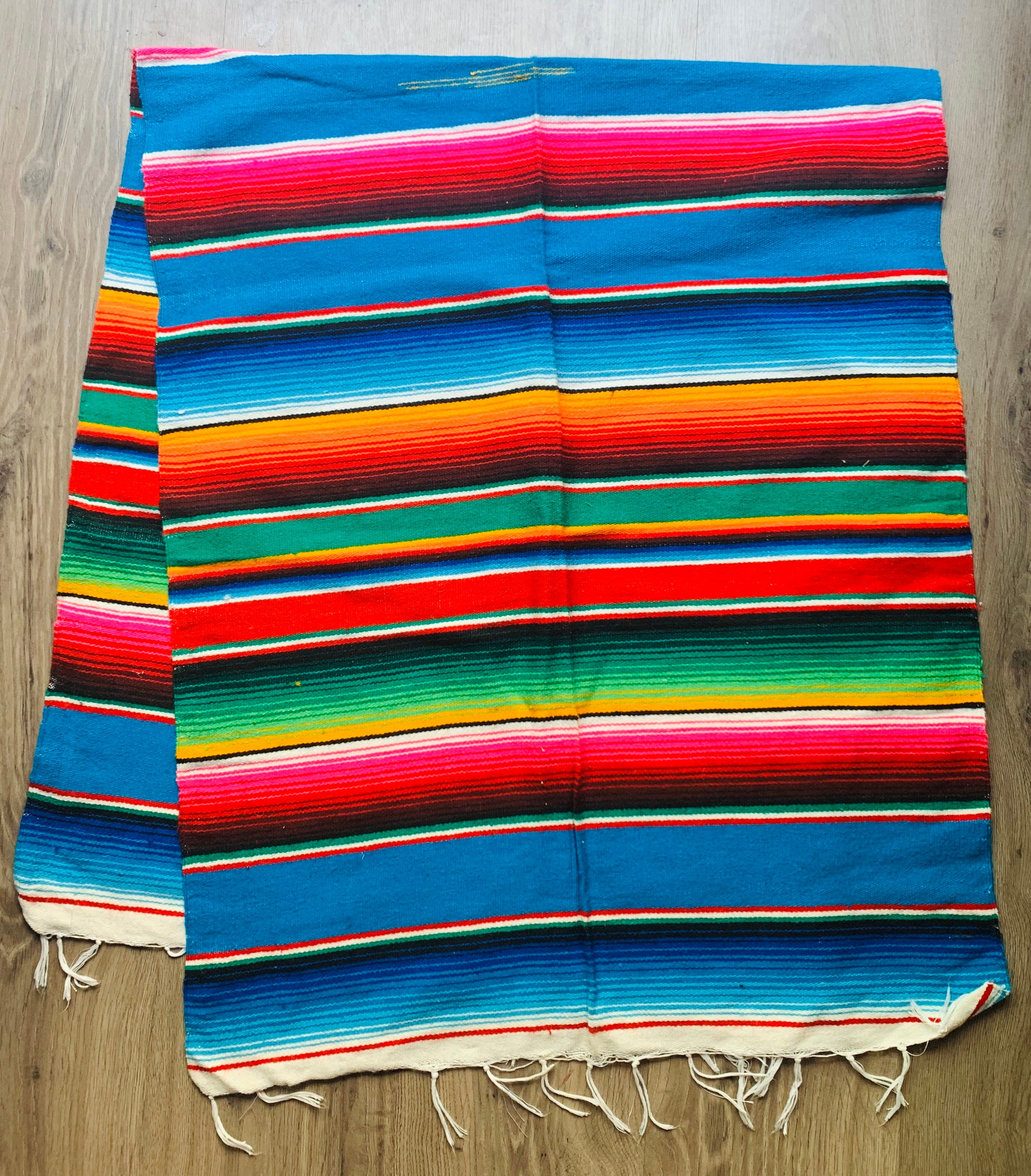 Mexican Serape, Mexican Poncho, Mexican Blanket, Handmade, Authentic ...