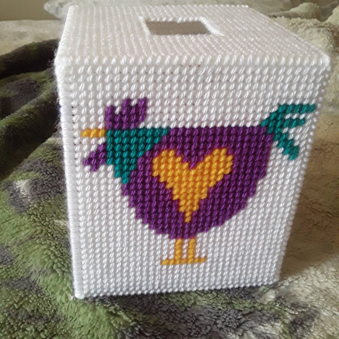 Handmade Funky Folkart Chickens Tissue Box Cover - Etsy
