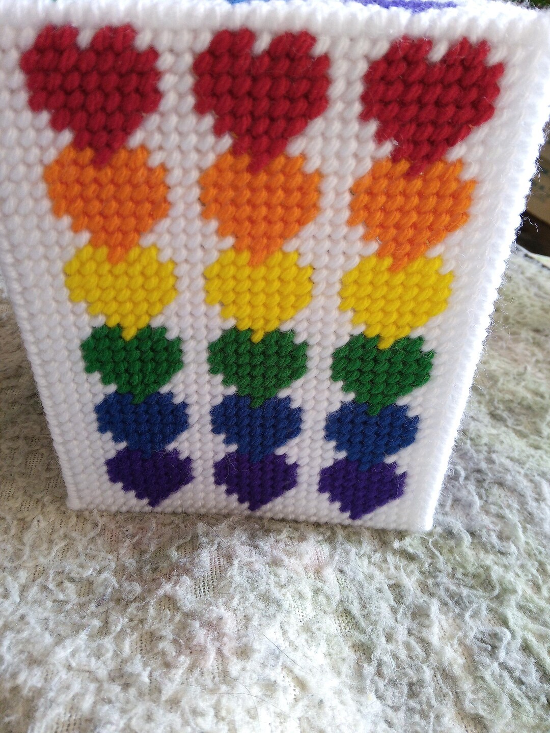 Handmade Rainbow Hearts Boutique Tissue Box Cover - Etsy
