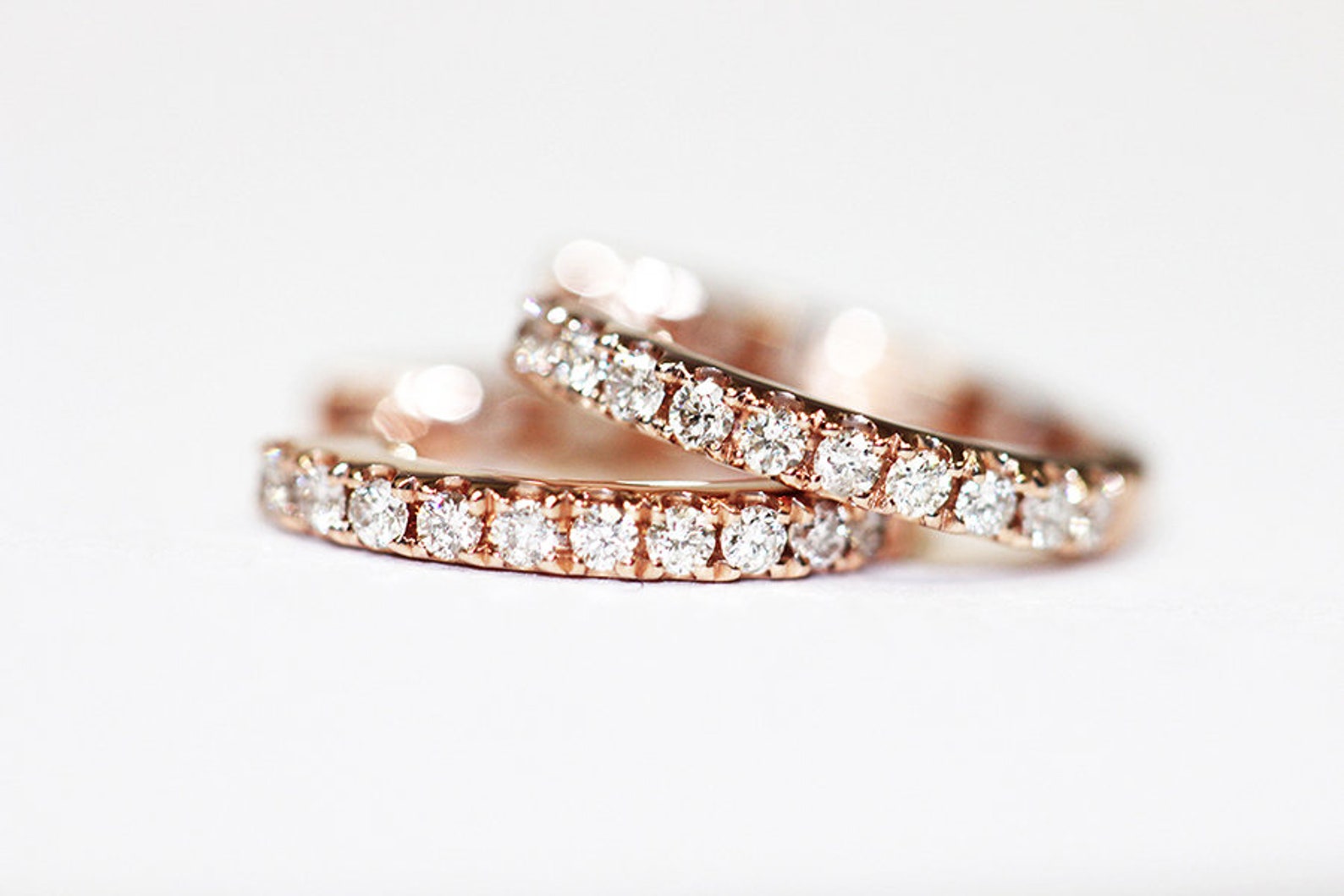 14k Small Diamond Hoops .17ct Diamond Weight Smaller Hoop | Etsy