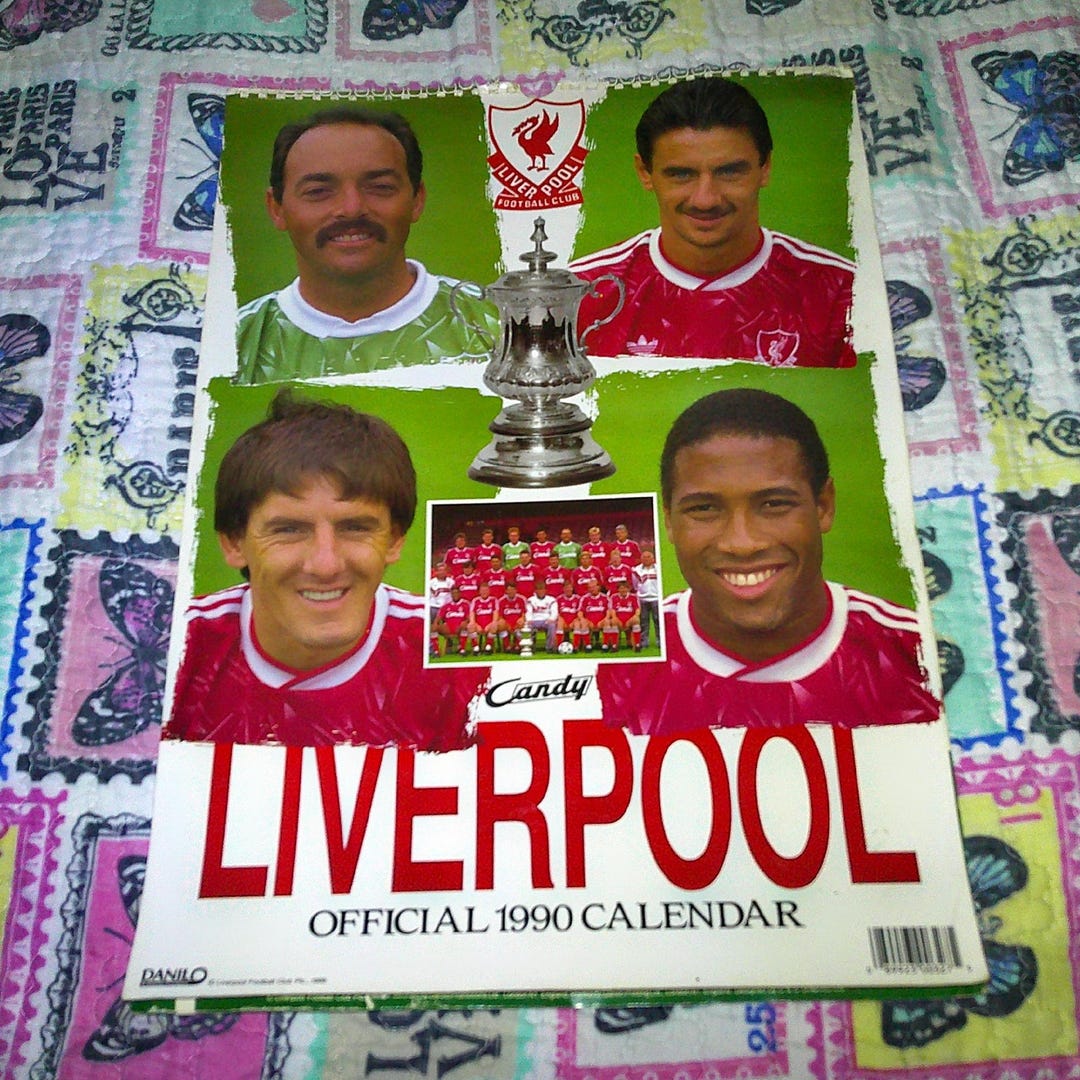 Rare Liverpool Football Club Official 1990 Danilo Calendar Sport ...