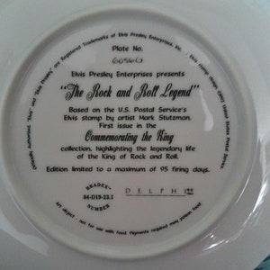 Elvis Presley 'the Rock and Roll Legend' Delphi Decorative Plate 1 ...