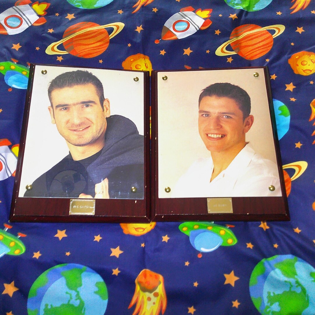 Super Rare Lee Sharpe Eric Cantona Manchester United Picture Wooden ...