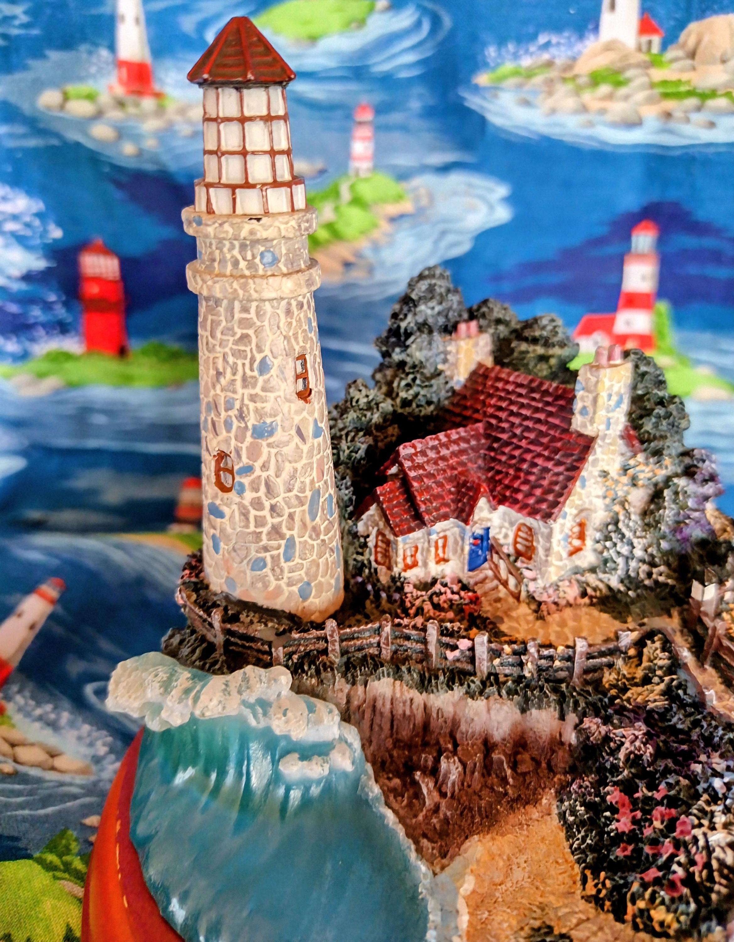 Rare Thomas Kinkade the Light of Peace Lighthouse Light up Sculpture ...