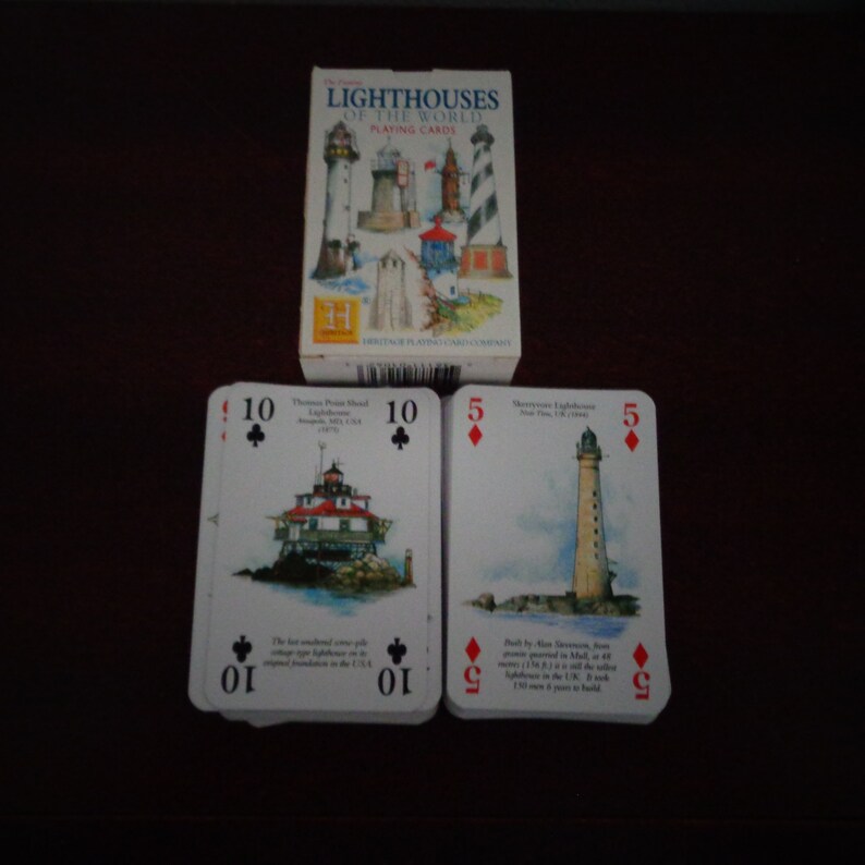 Rare the Famous Lighthouses of the World Playing Cards From Heritage ...