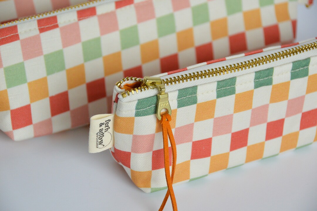 Holiday Checker Boho Boxy Pencil Pouch - Etsy