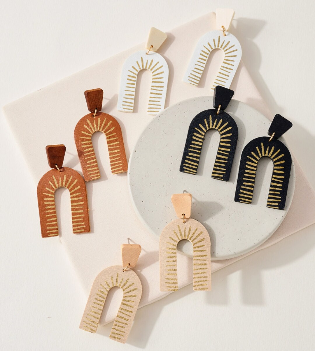 Abstract Arch Leather Dangle Earring - Etsy