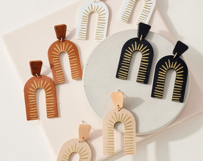 Abstract Arch Leather Dangle Earring - Etsy