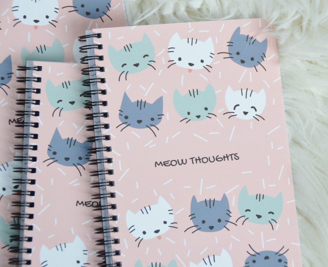 Meow Cat Lined Spiral Journal Notebook - Etsy