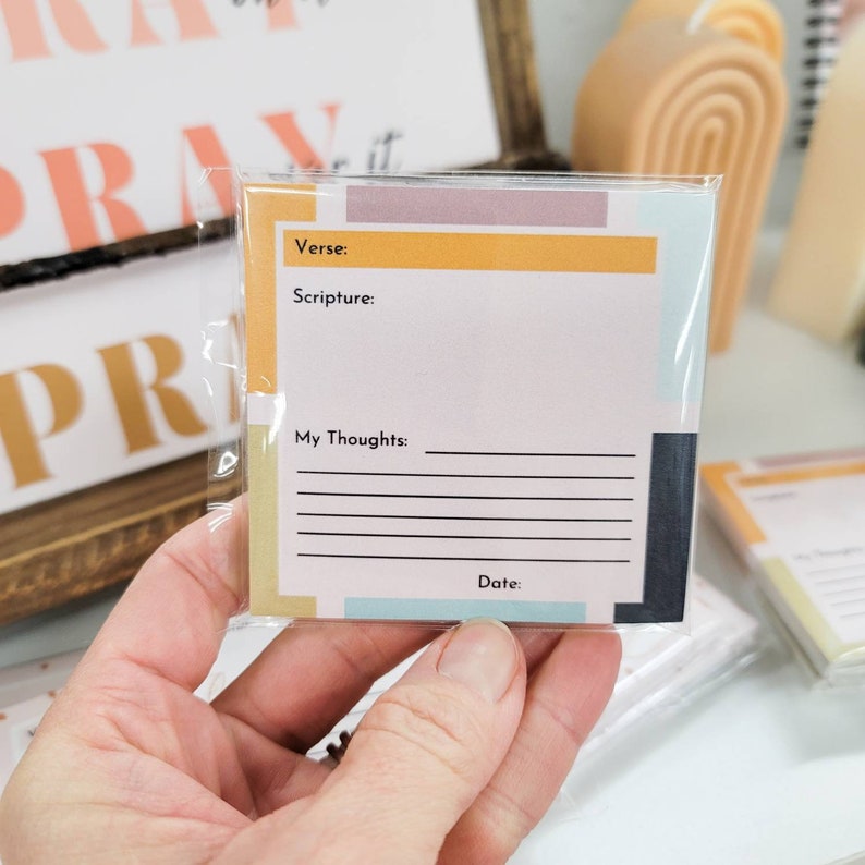 Bible Verse Sticky Notes - Geometric Blue - Etsy