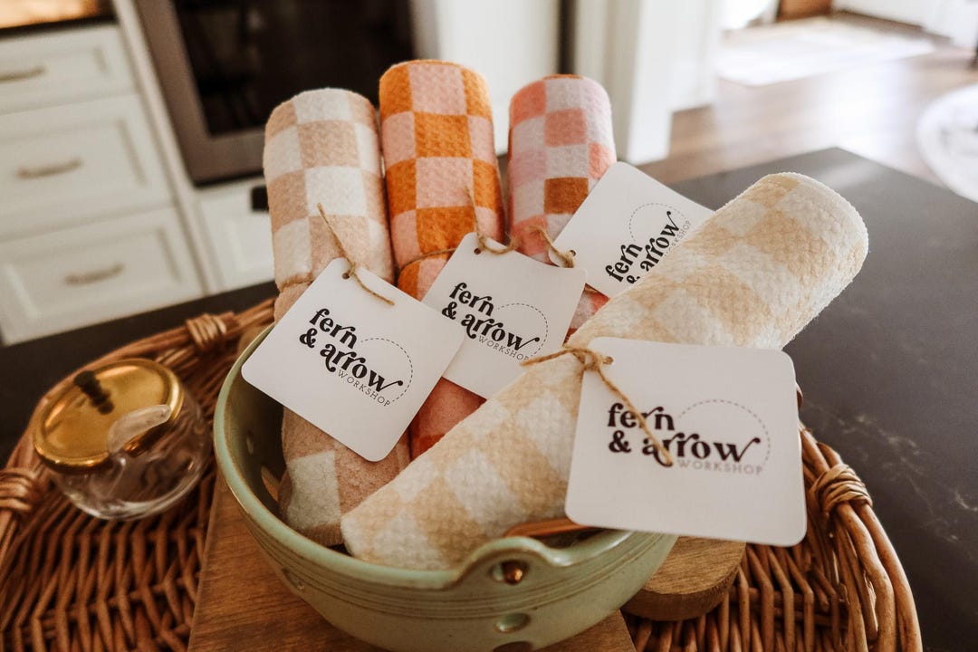 Waffle Knit Towel - Checkers - Etsy