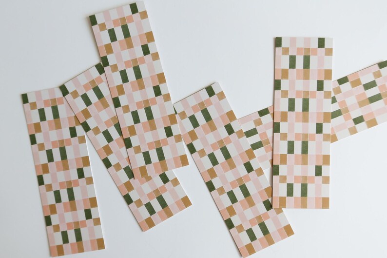 Checkered Cardstock Bookmark - Etsy