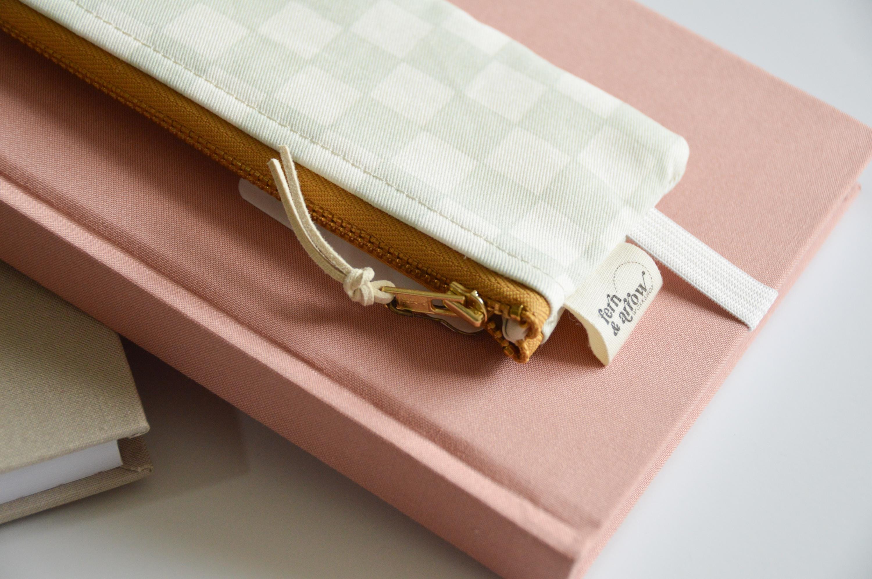 Elastic Pen Pouch for Notebooks in Funky Sage Green Checkers - Etsy