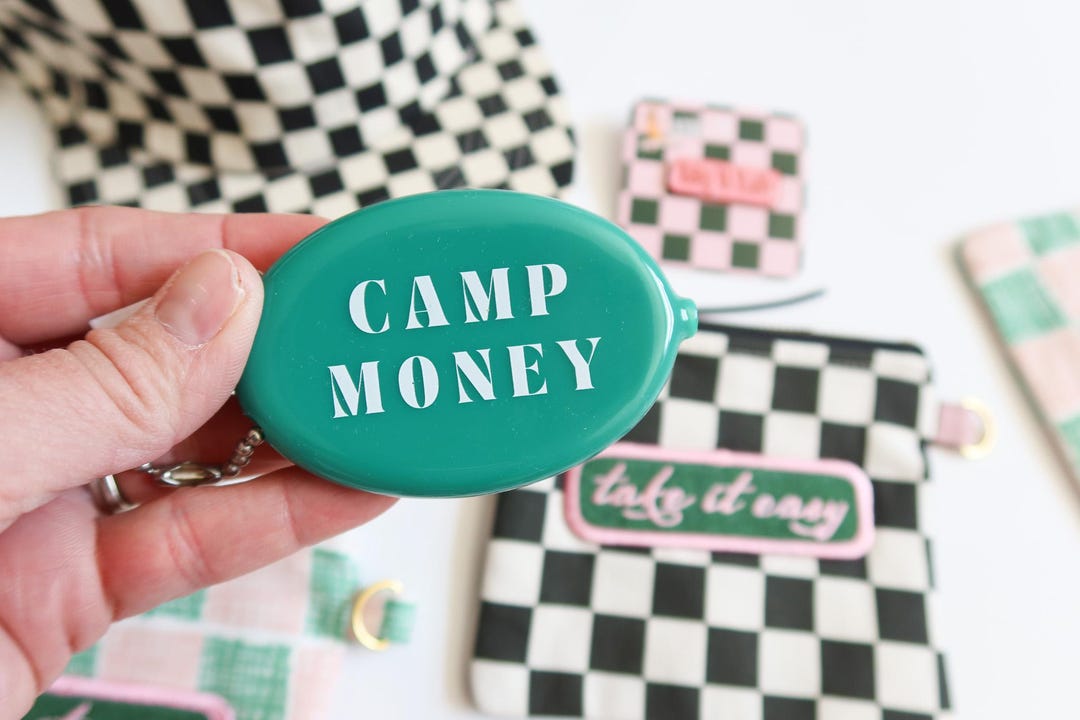 Camp Money Retro Vintage Rubber Coin Pouch Keychain - Etsy