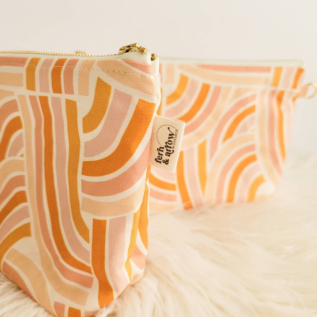 Pink Squiggle Makeup Bag / Cosmetic Bag / Travel Bag / Essential Oil ...