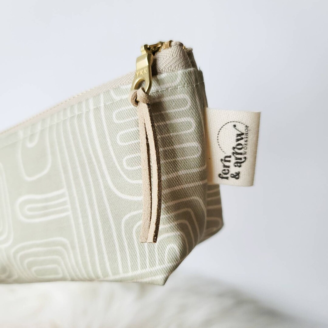Sage Rainbow Twill Boxy Pencil Case: Mini Makeup Bag - Etsy