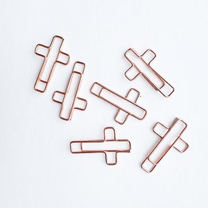 Rose Gold Cross Bookmark Clip Set - Etsy