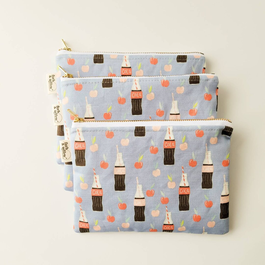 Coca-cola Print Zippered Pouch: Twill Cosmetic Bag - Etsy