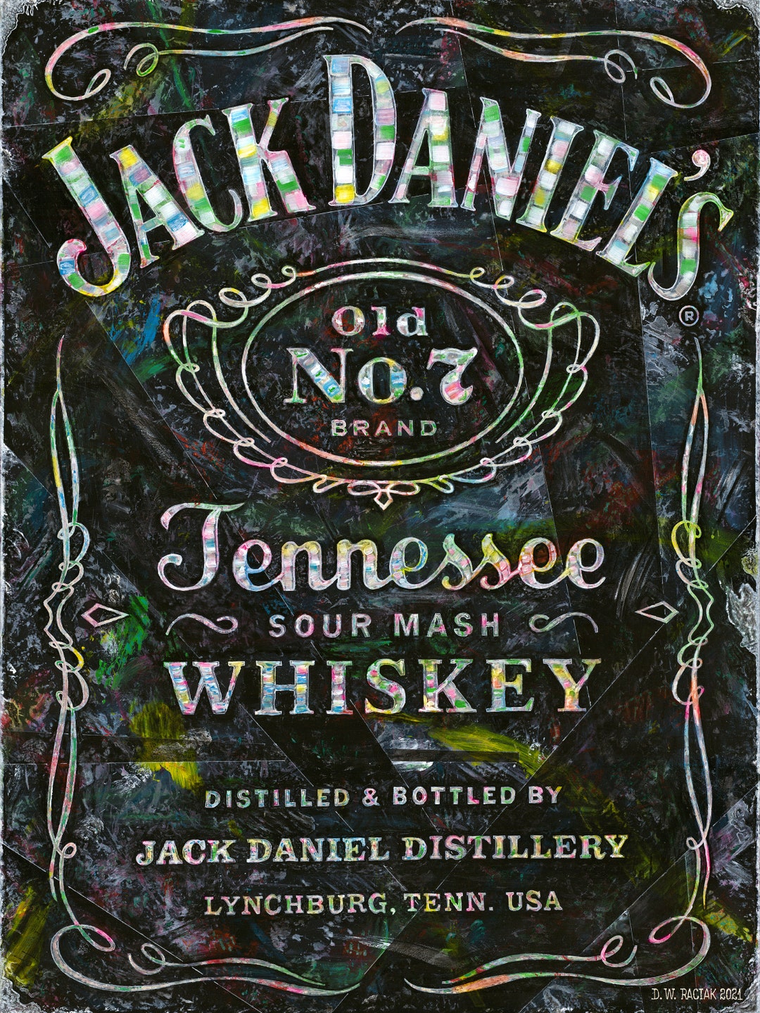 Artwork by Daniel Raciak- Whiskey Label - Etsy