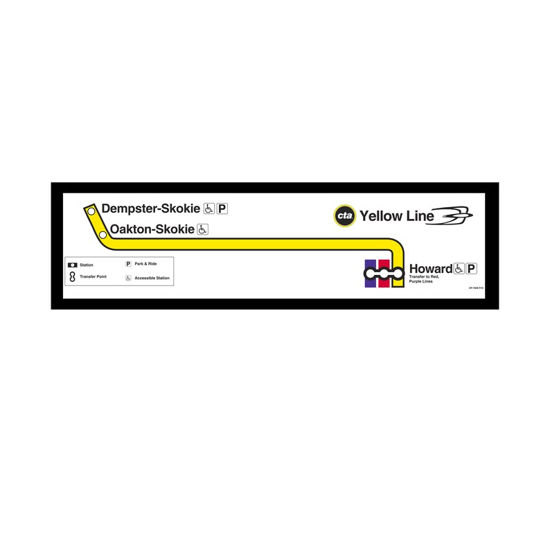 Printed CTA Yellow Line Map - Etsy