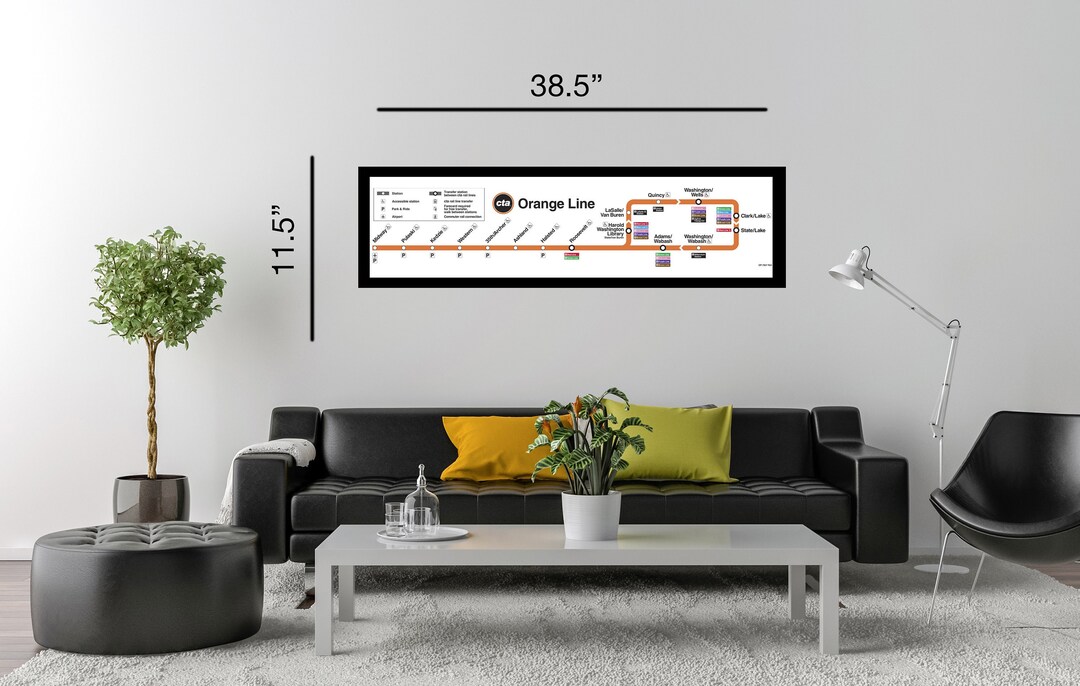Printed CTA Orange Line Map - Etsy