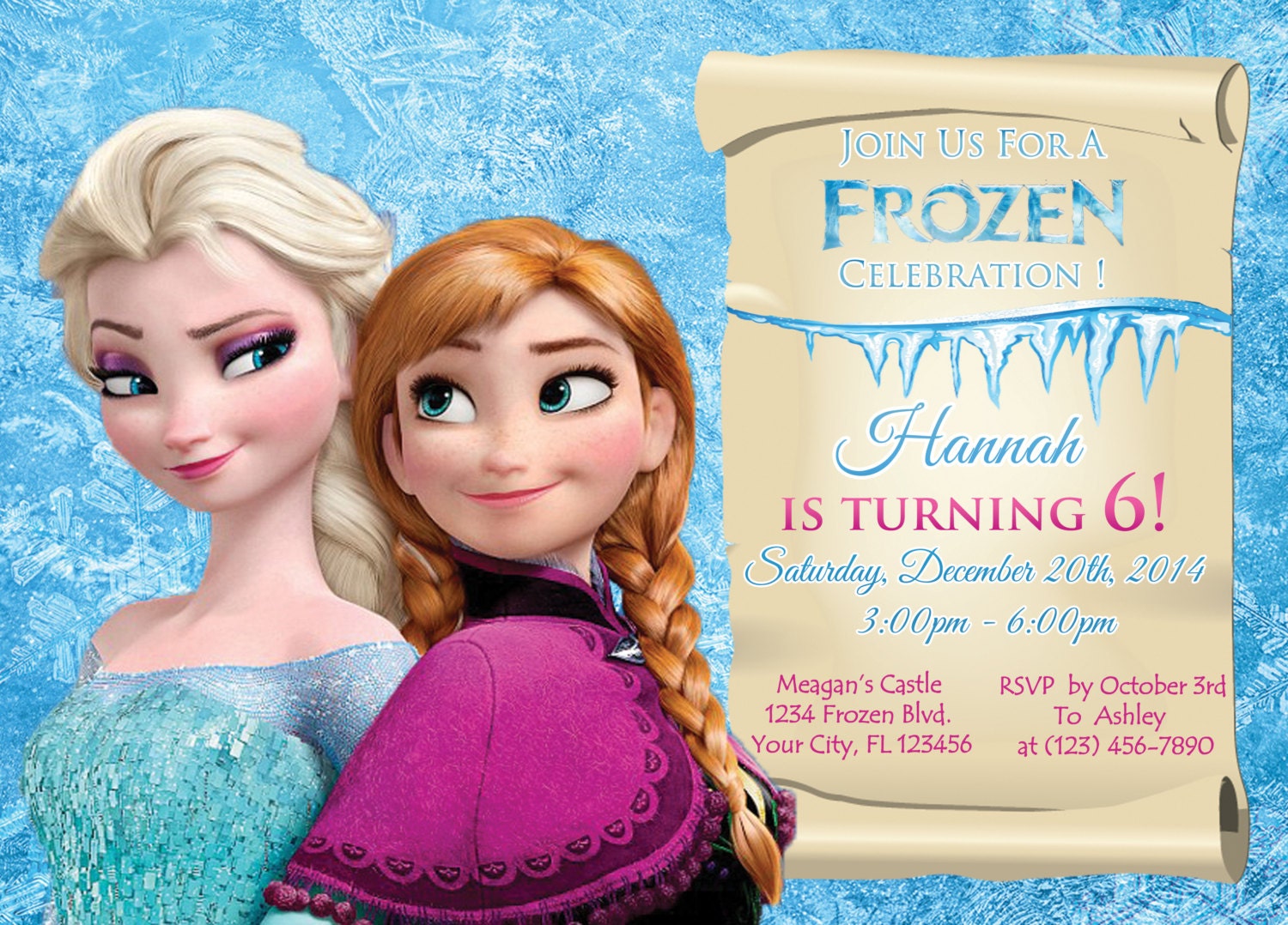 Disney Frozen Elsa and Anna Invitation - Elsa, Anna Invites - Elsa and ...