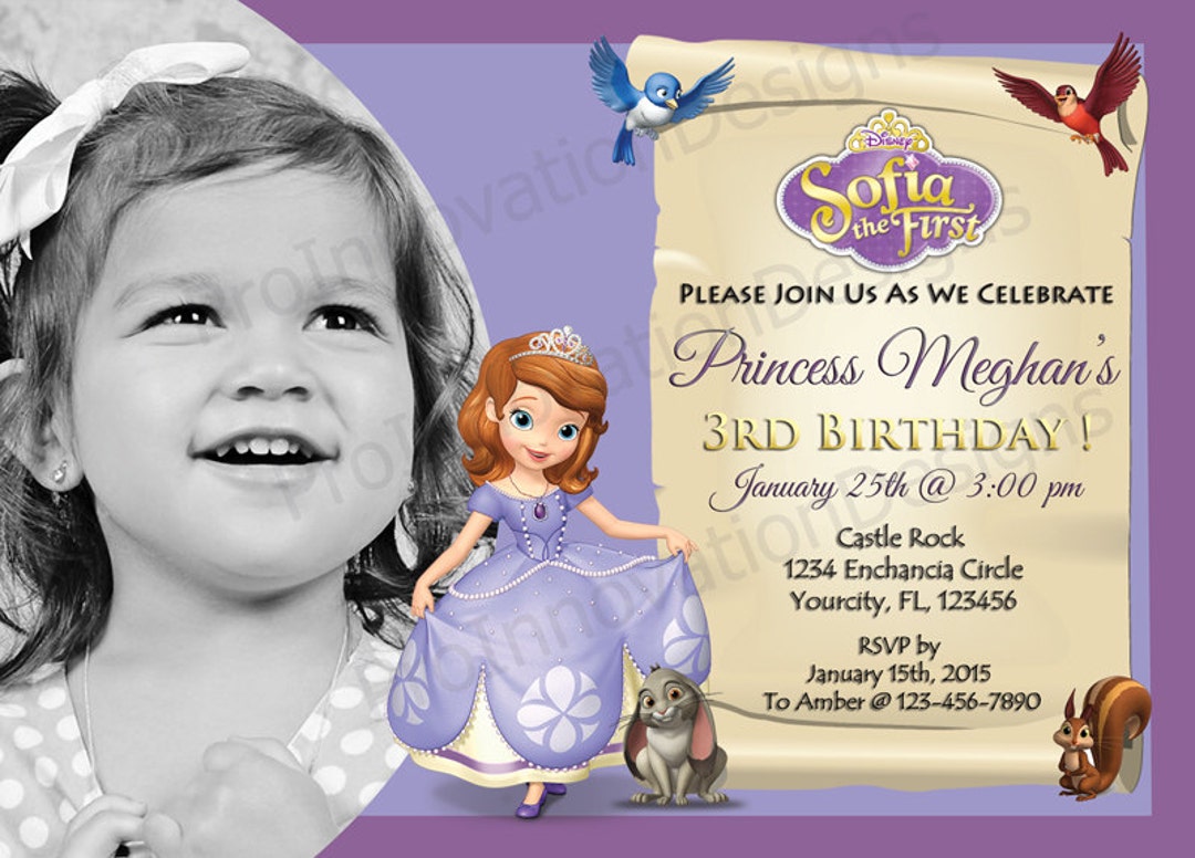 Sofia the First Invitation - Sofia the First Party Invites - 5x7 or 4x6 ...