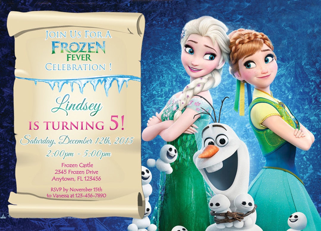 Frozen Fever Invitation - Frozen Fever Party Invites - Frozen Birthday ...
