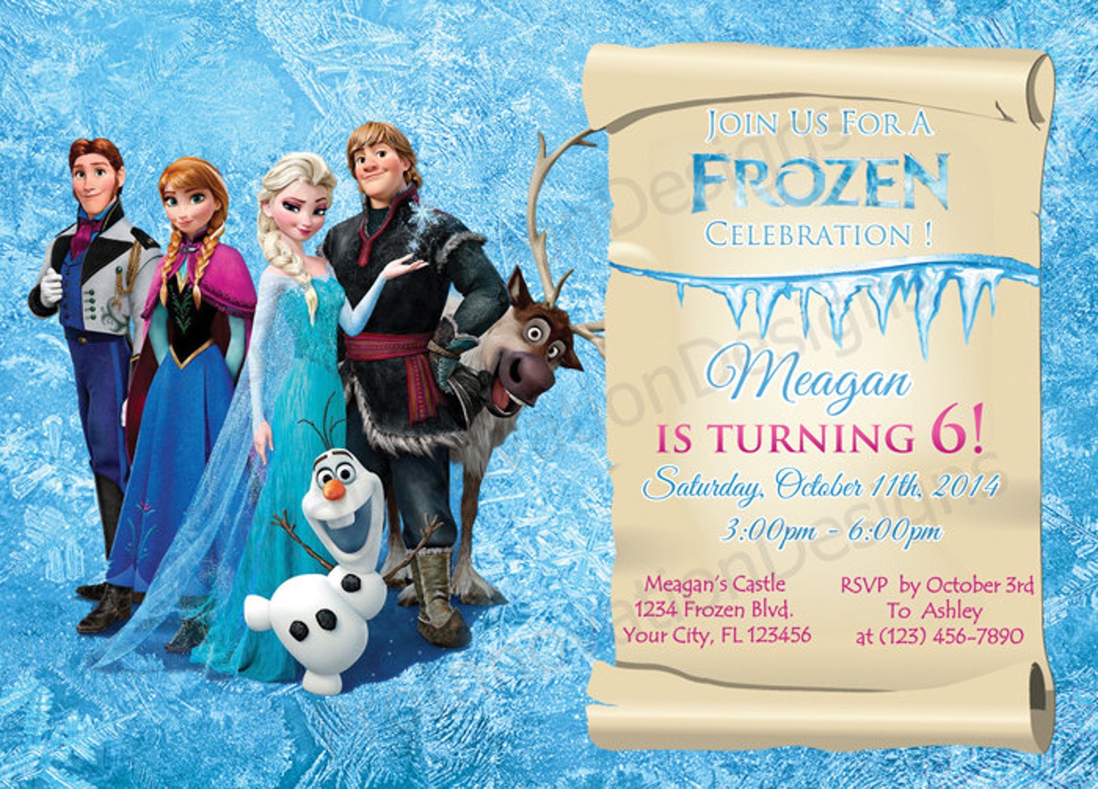 Disney Frozen Invitation Disney Frozen Party Invites - Etsy