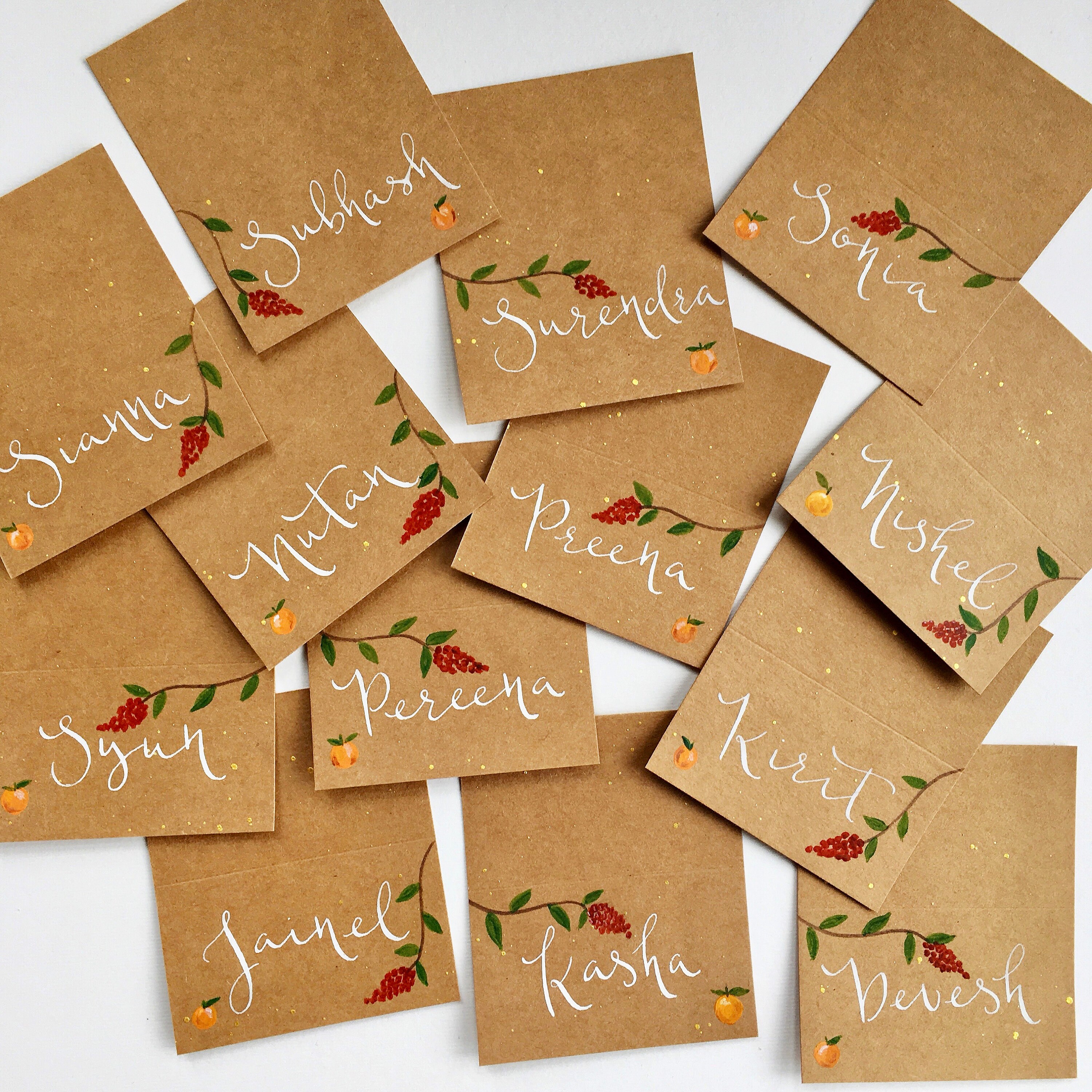 Custom Hand Written Calligraphy Wedding Place Cards // Rustic - Etsy UK
