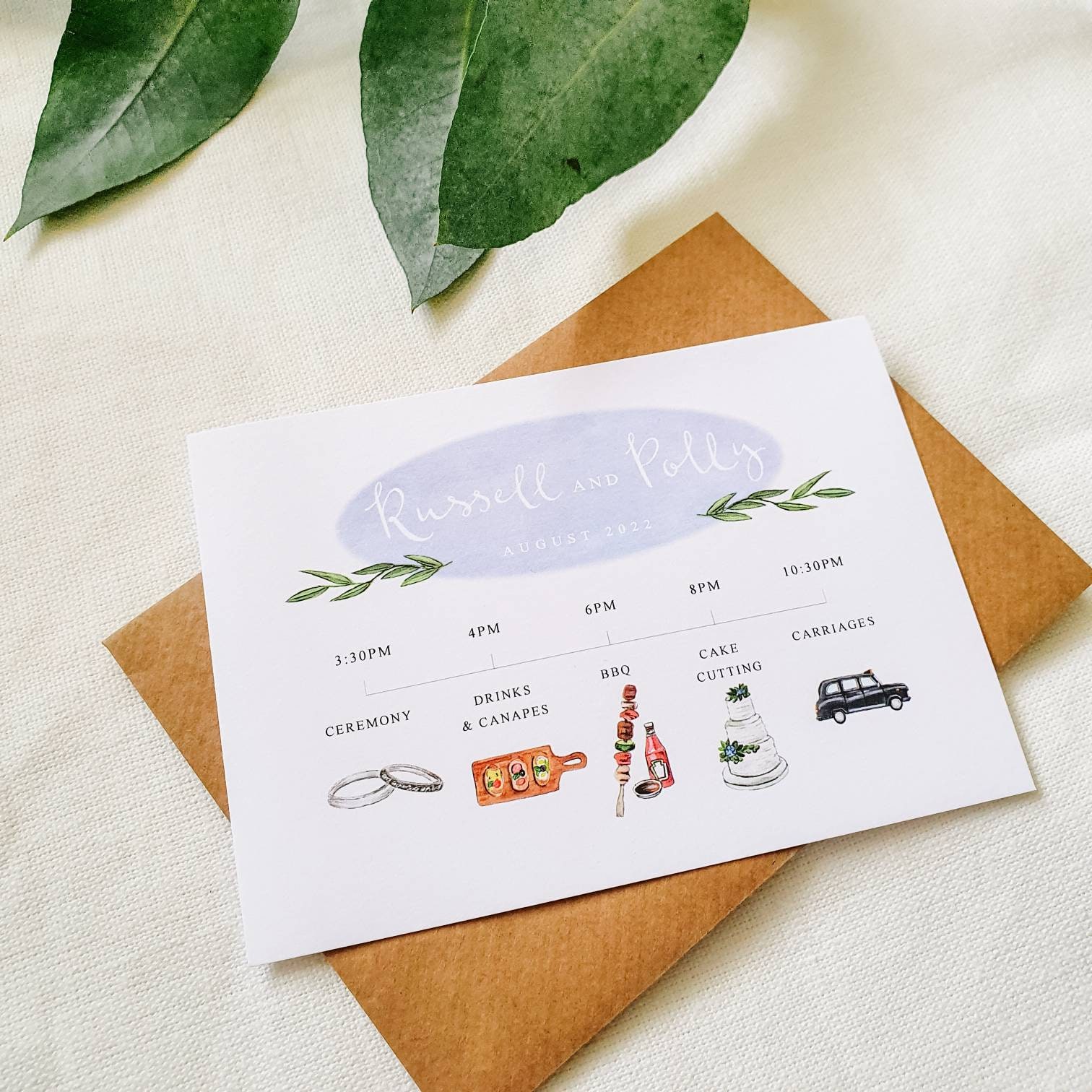 Illustrated Wedding Timeline Cards - Etsy UK