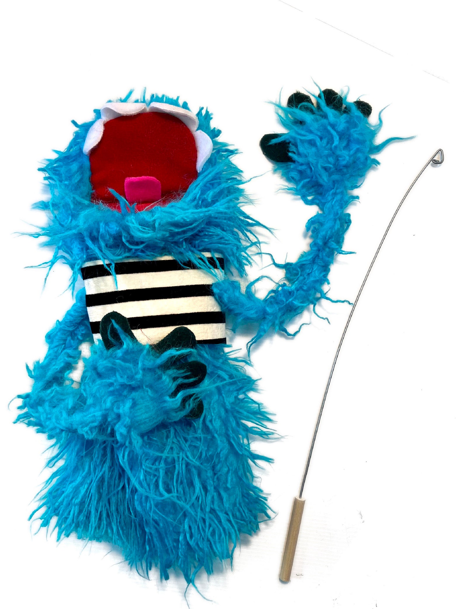 Blue Shaggy Fuzz Pro Monster Hand Puppet - Etsy