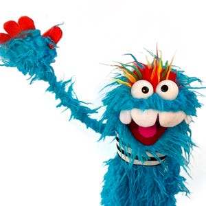 Blue Shaggy Fuzz Pro Monster Hand Puppet - Etsy