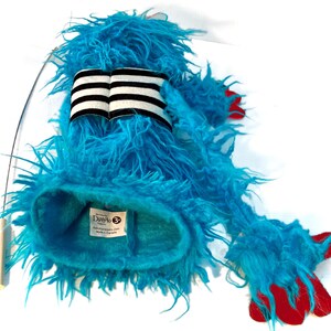 Blue Shaggy Fuzz Pro Monster Hand Puppet - Etsy