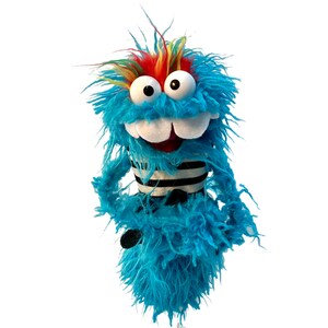 Blue Shaggy Fuzz Pro Monster Hand Puppet - Etsy
