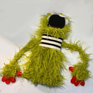 Green Shaggy Fuzz Pro Monster Hand Puppet - Etsy