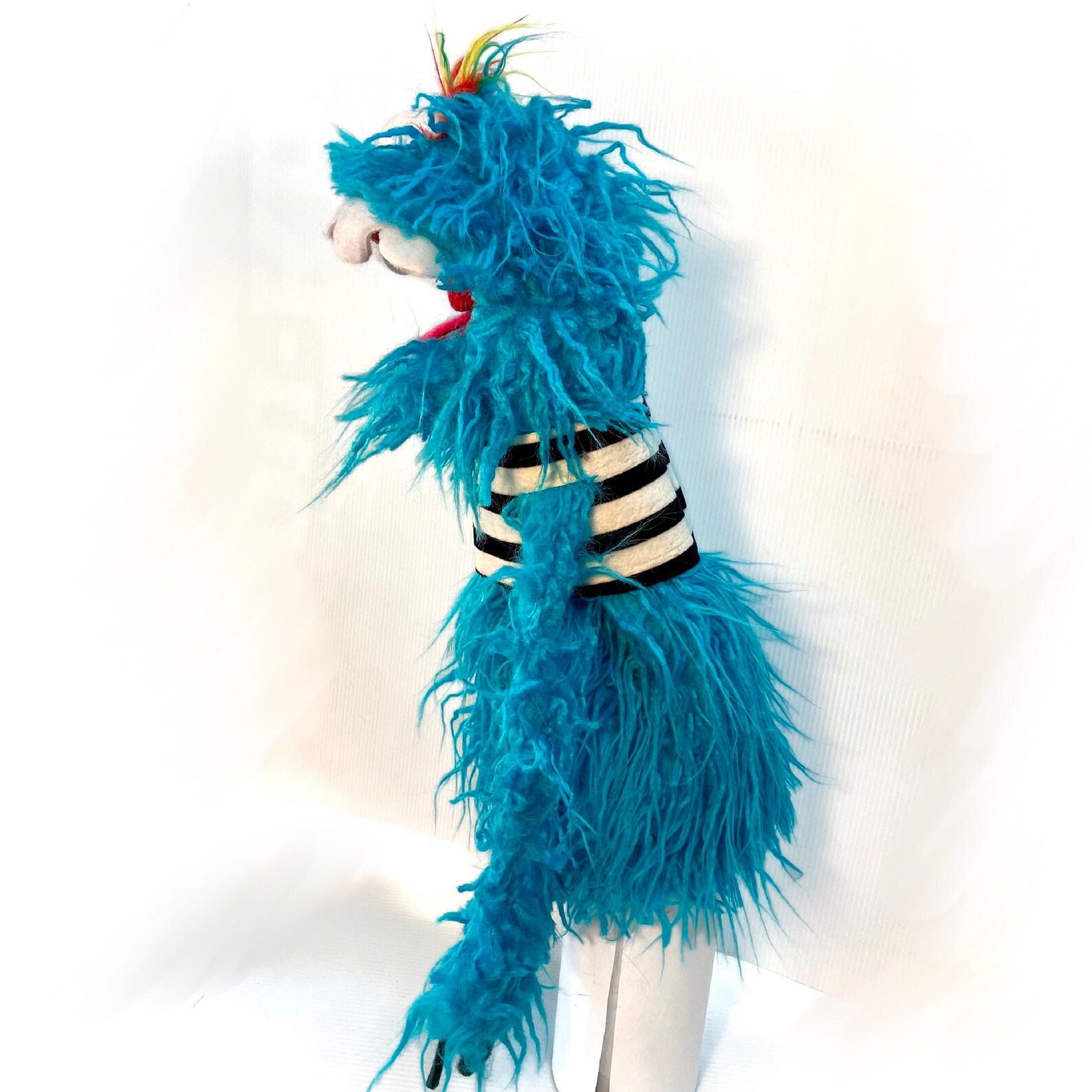 Blue Shaggy Fuzz Pro Monster Hand Puppet - Etsy