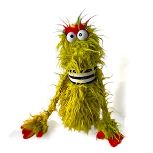 Green Shaggy Chin Pro Monster Hand Puppet - Etsy