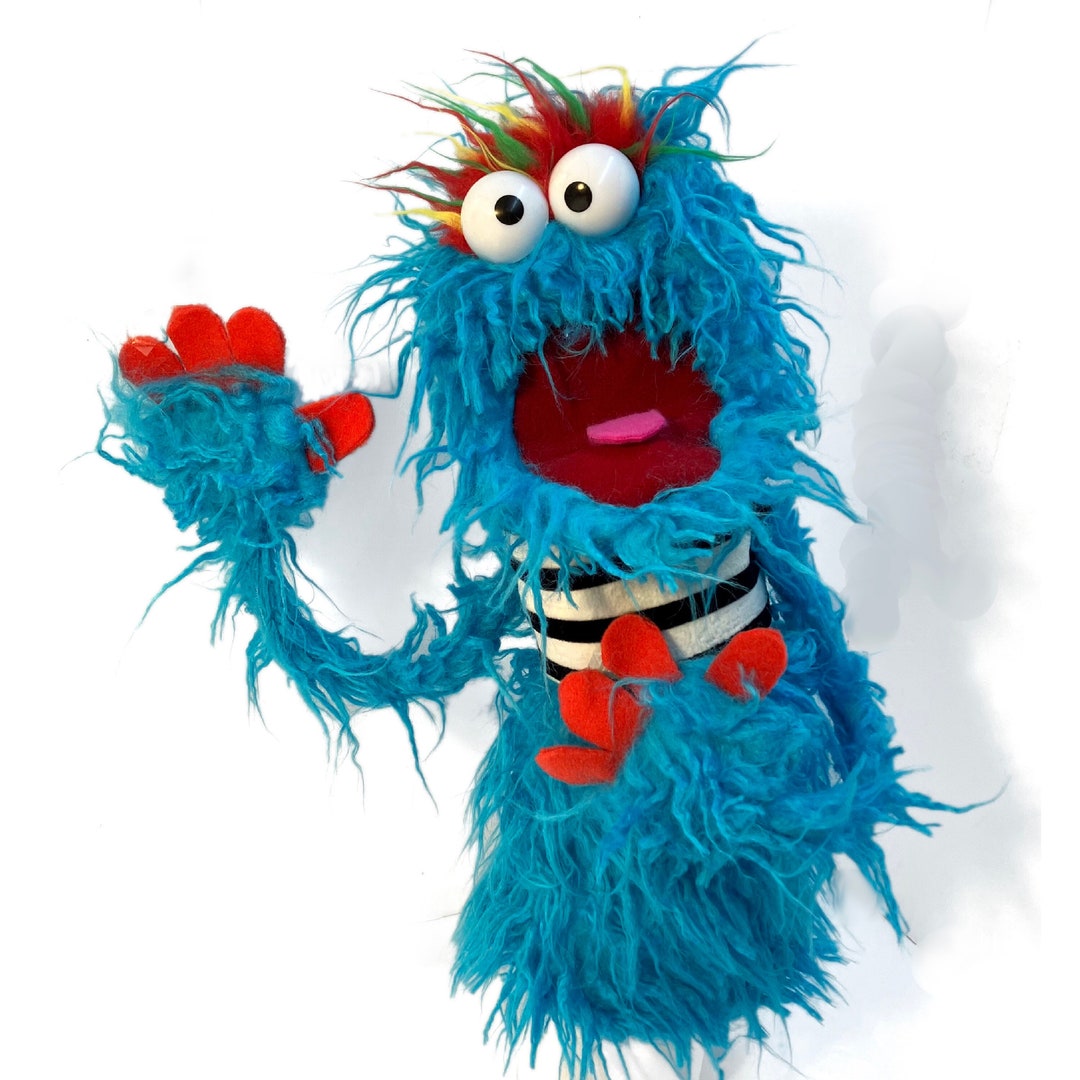 Blue Shaggy Chin Pro Monster Hand Puppet - Etsy