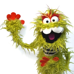 Green Shaggy Fuzz Pro Monster Hand Puppet - Etsy