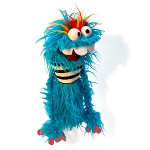 Blue Shaggy Fuzz Pro Monster Hand Puppet - Etsy