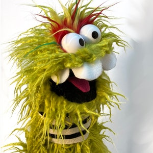 Green Shaggy Fuzz Pro Monster Hand Puppet - Etsy
