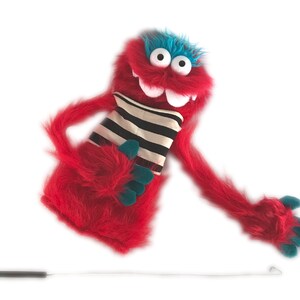 Red Fuzz-pro, Professional Monster Hand Puppet - Etsy