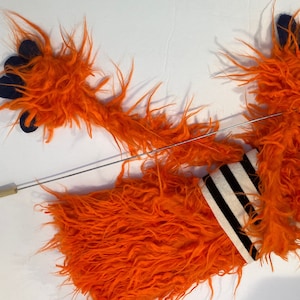 Orange Shaggy Fuzz Pro Monster Hand Puppet - Etsy